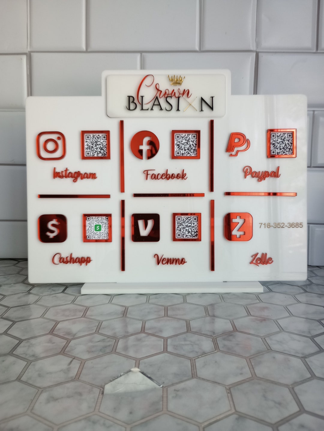 QR Code Sign, Acrylic Business Sign, Business Sign, Qr Code for ...