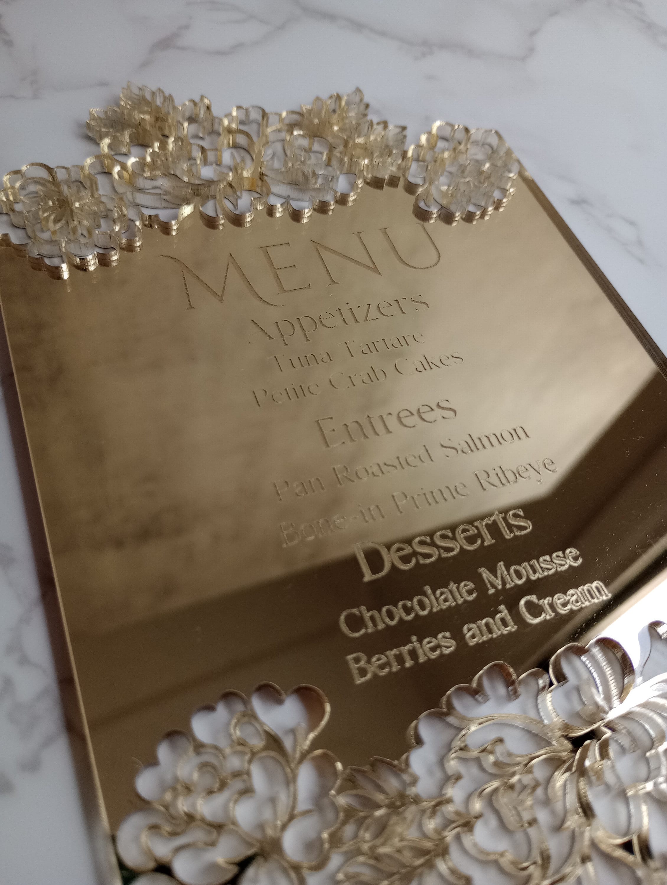 Acrylic Menu Cards, Floral Acrylic Menu, Acrylic Menu Wedding,wedding ...