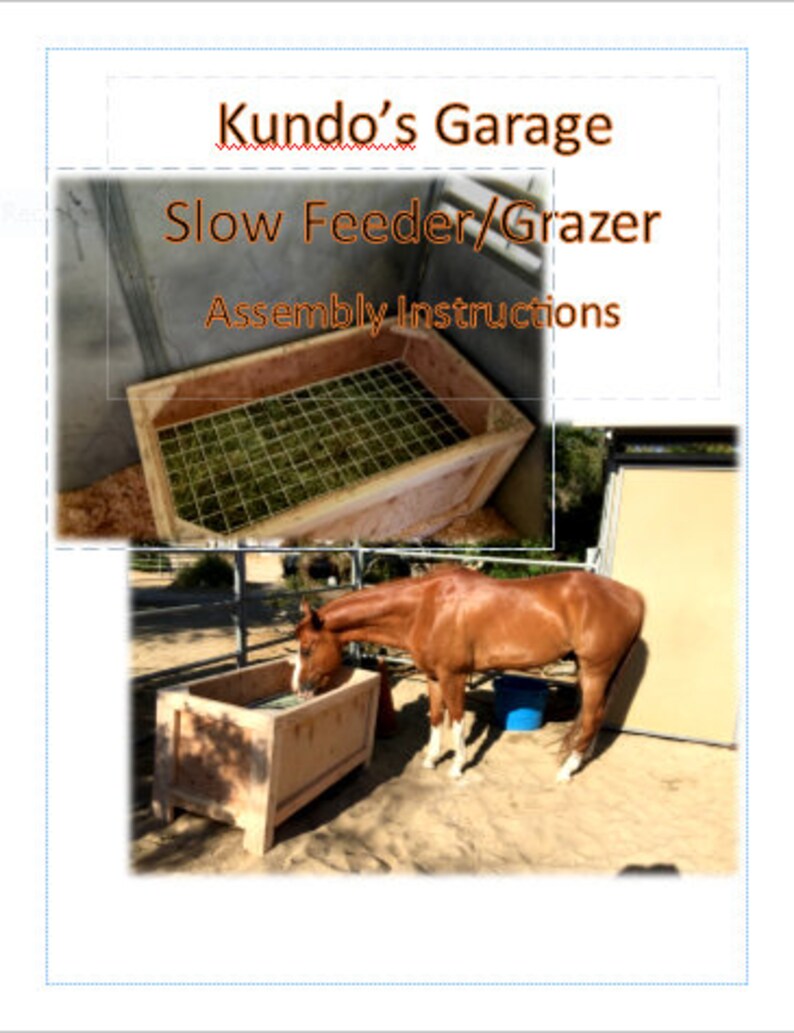 INSTRUCTIONS ONLY / Slow Feeder / Slow Grazer / Horse Hay Feeder ...