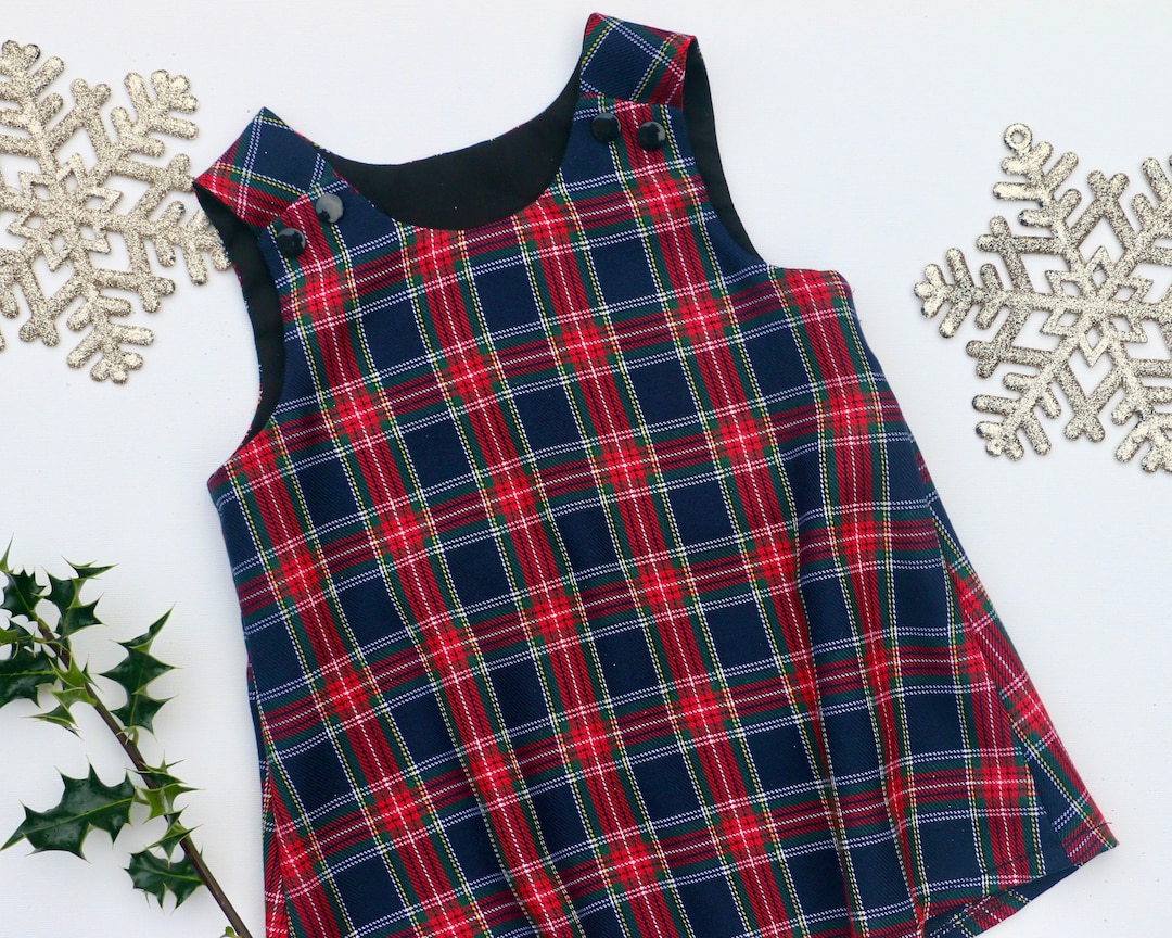 Girls Red Tartan Pinafore Dress a Simple Traditional a Line - Etsy
