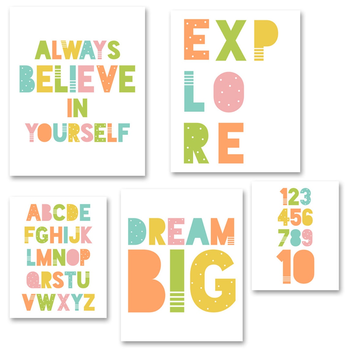Printable Kids Wall Art, Kids Print, Pastel Nursery Print, Instant ...
