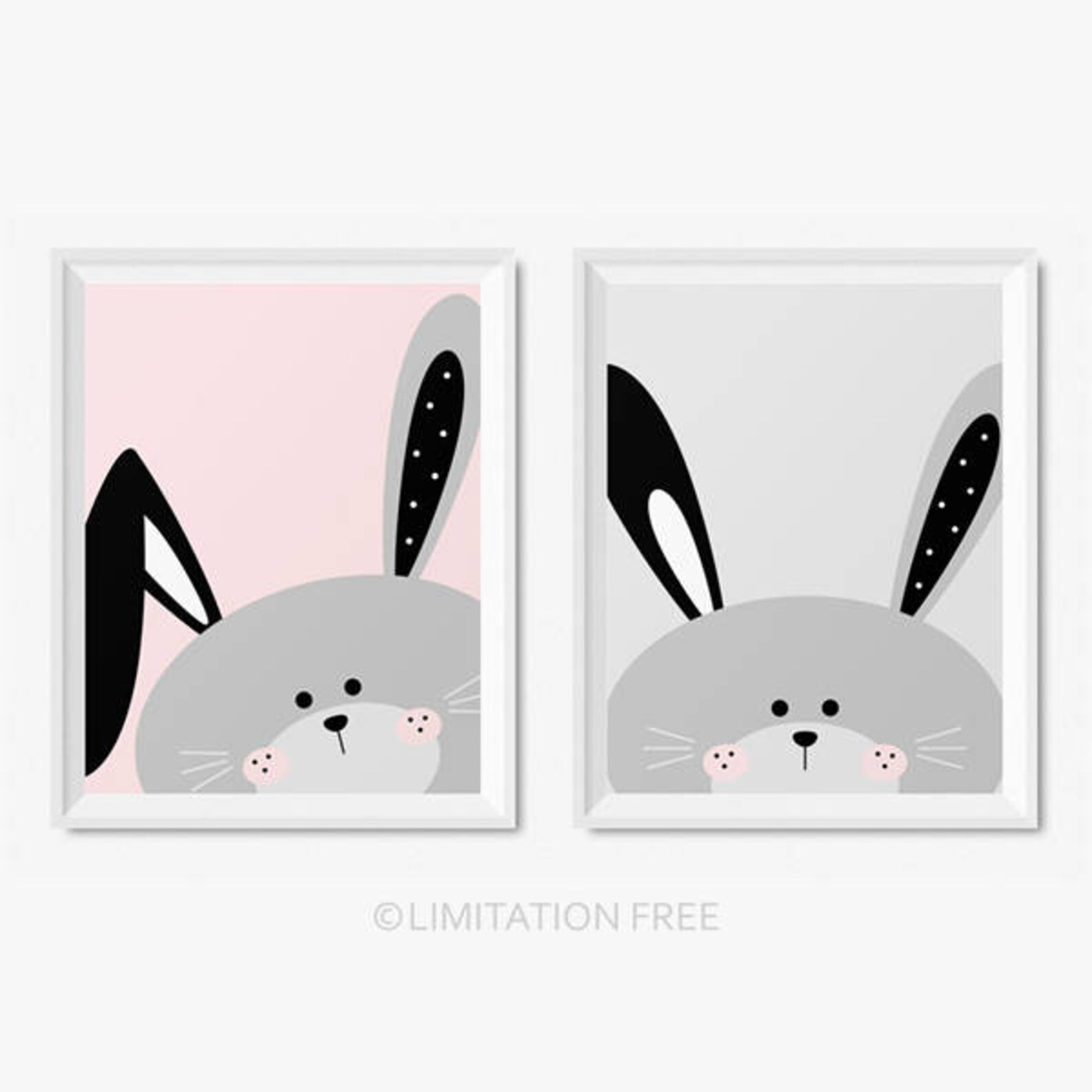 Bunny Nursery Print, Kids Wall Art, Printable Nursery Art, Girls ...