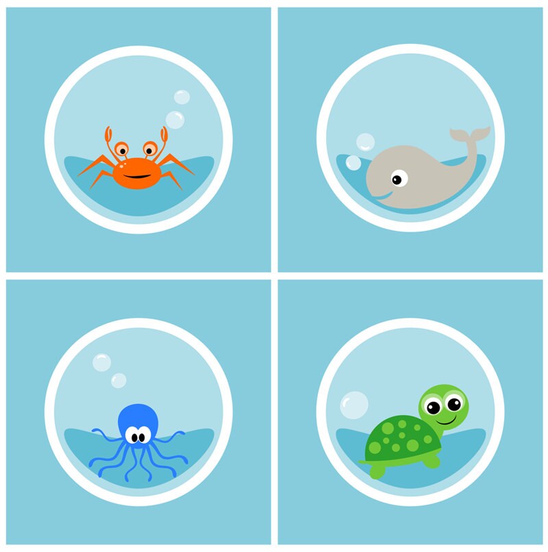 Under the Sea Party Printable Circles Ocean Printable Cupcake - Etsy Canada