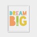 Dream Big Kids Wall Art Printable, Kids Art Print, Playroom Decor ...