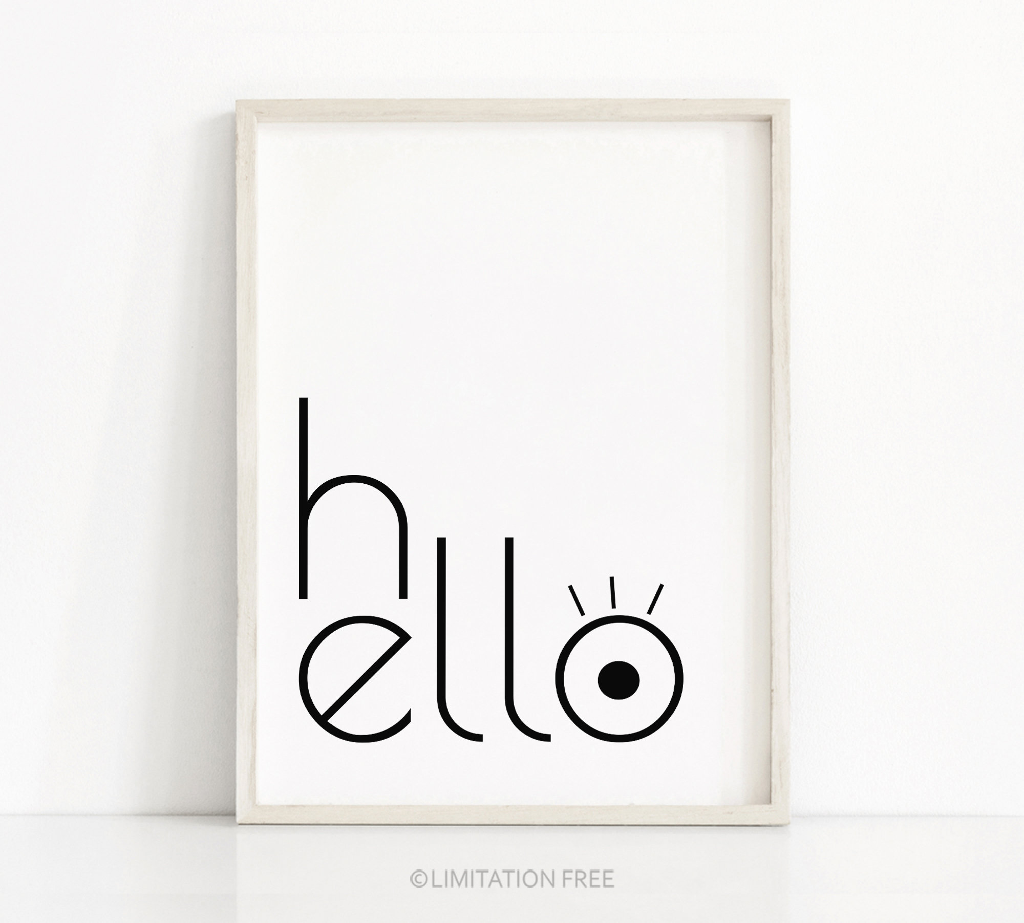 Hello Print Printable Wall Art Modern Typography Print - Etsy