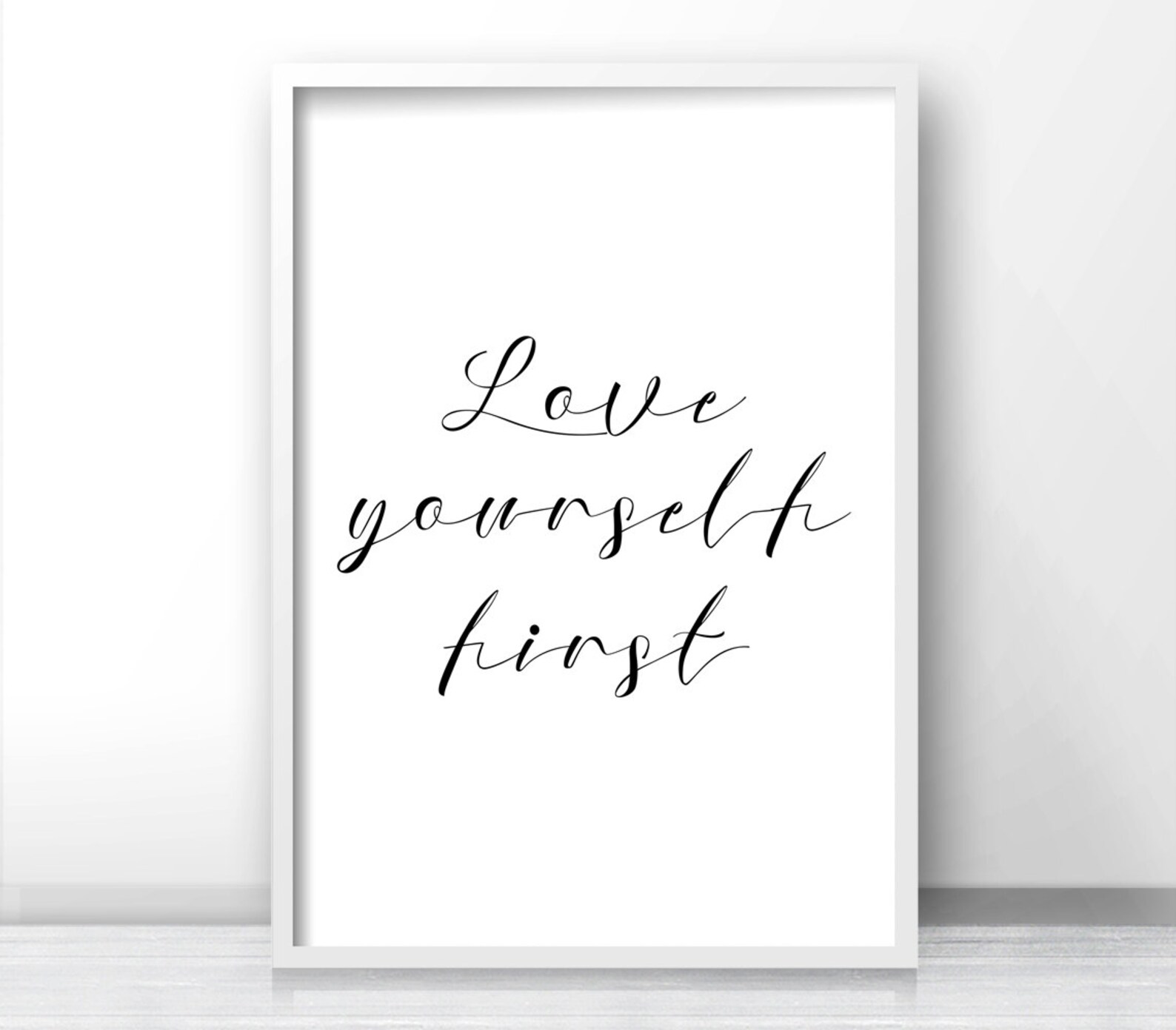 Love Yourself First Wall Art Print, Digital Download Art, Typography ...