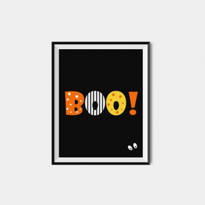 Halloween Printable Boo Sign, Digital Halloween Decor, Halloween Wall ...