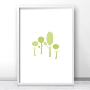 Minimalist Wall Art, Digital Art Print, Nature Print, Modern Forest ...