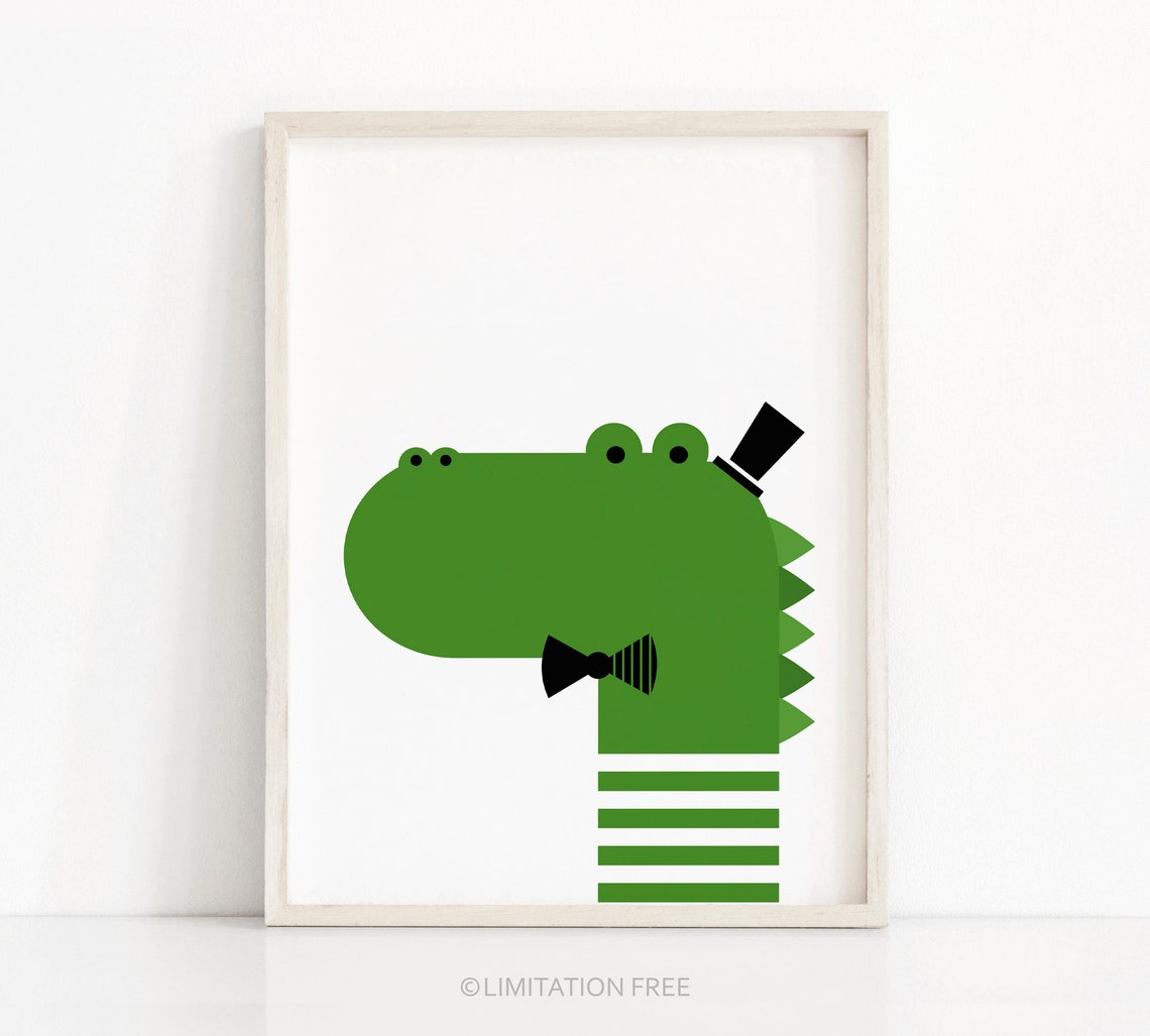 Crocodile Print Kids Wall Art Printable Nursery Art Animal | Etsy