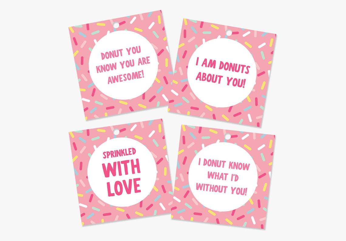 Valentine Printable Tags I Donut Know What I'd Do Without - Etsy