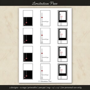 Printable Gift Tags, Simple Cute Heart Gift Tags, Favor Tag, Printable ...