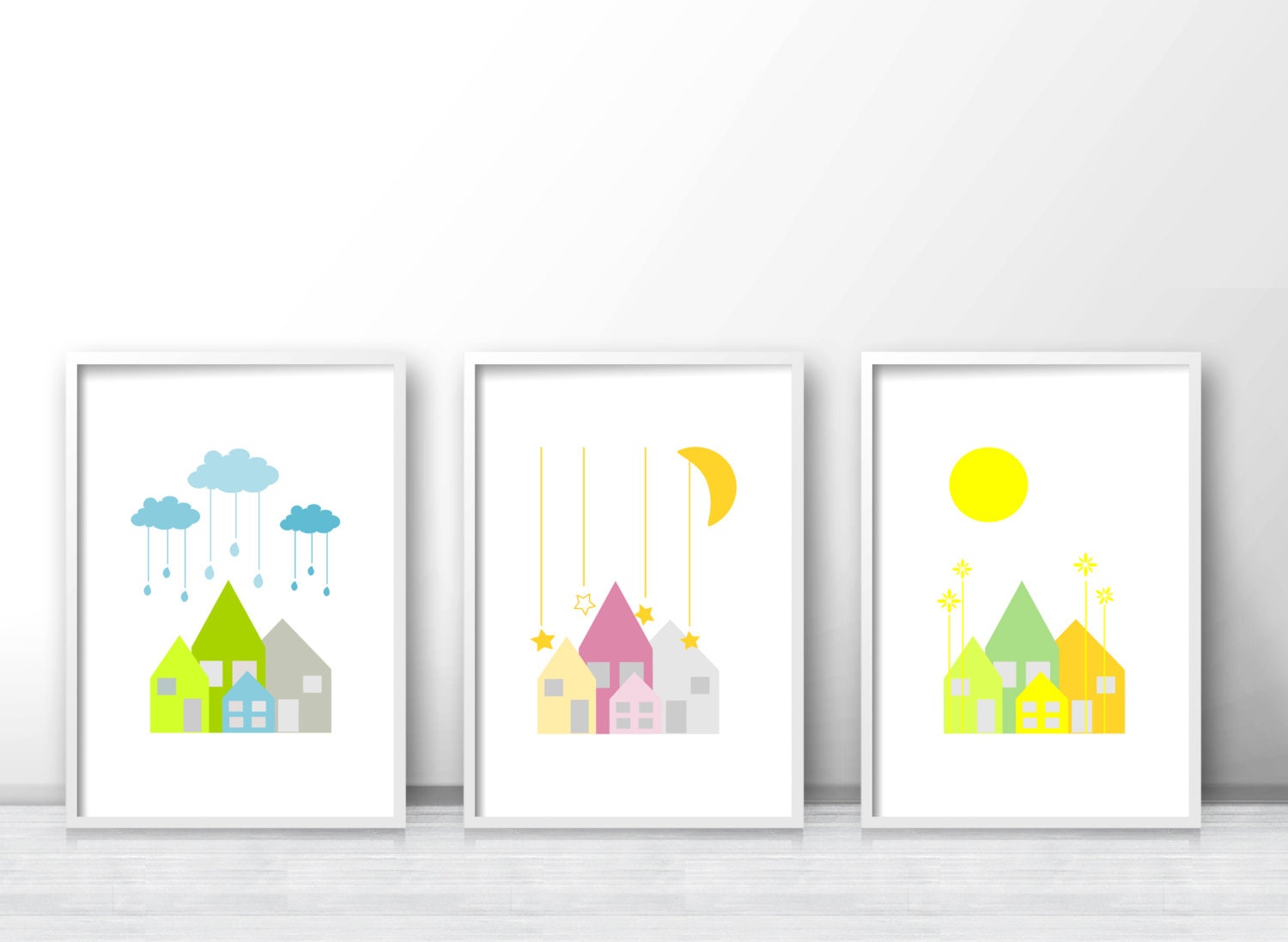 Set Of 3 Nursery Art Prints Printable Nursery Wall Decor | Etsy