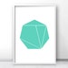 Mint Green Wall Art Print, Instant Digital Download Art, Geometric Art ...