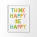 Nursery Wall Art Be Happy, Kids Art Print, Printable Nursery Quote ...