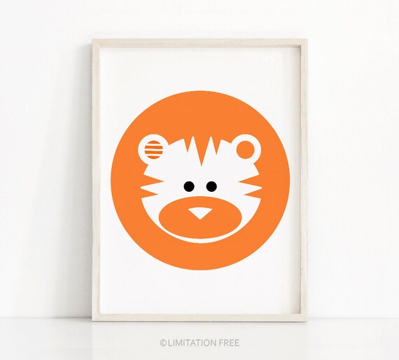 Modern Nursery Decor Tiger Nursery Print Printable Kids Art | Etsy