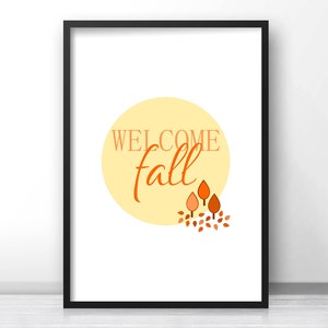 Welcome Fall Wall Art Print, Fall Decor, Autumn Wall Art, Home Decor ...