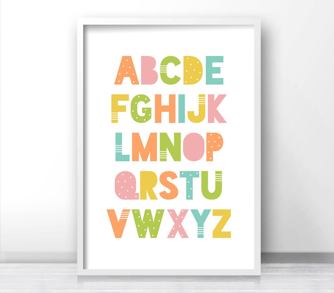 ABC Kids Art Print Nursery Print Playroom Wall Art Kids - Etsy