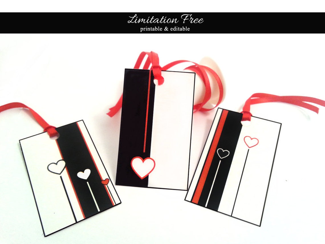 Valentines Day Gift Tag Download Printable Editable Gift | Etsy