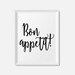Bon Appetit Printable Wall Art, Kitchen Print, Instant Download Art ...