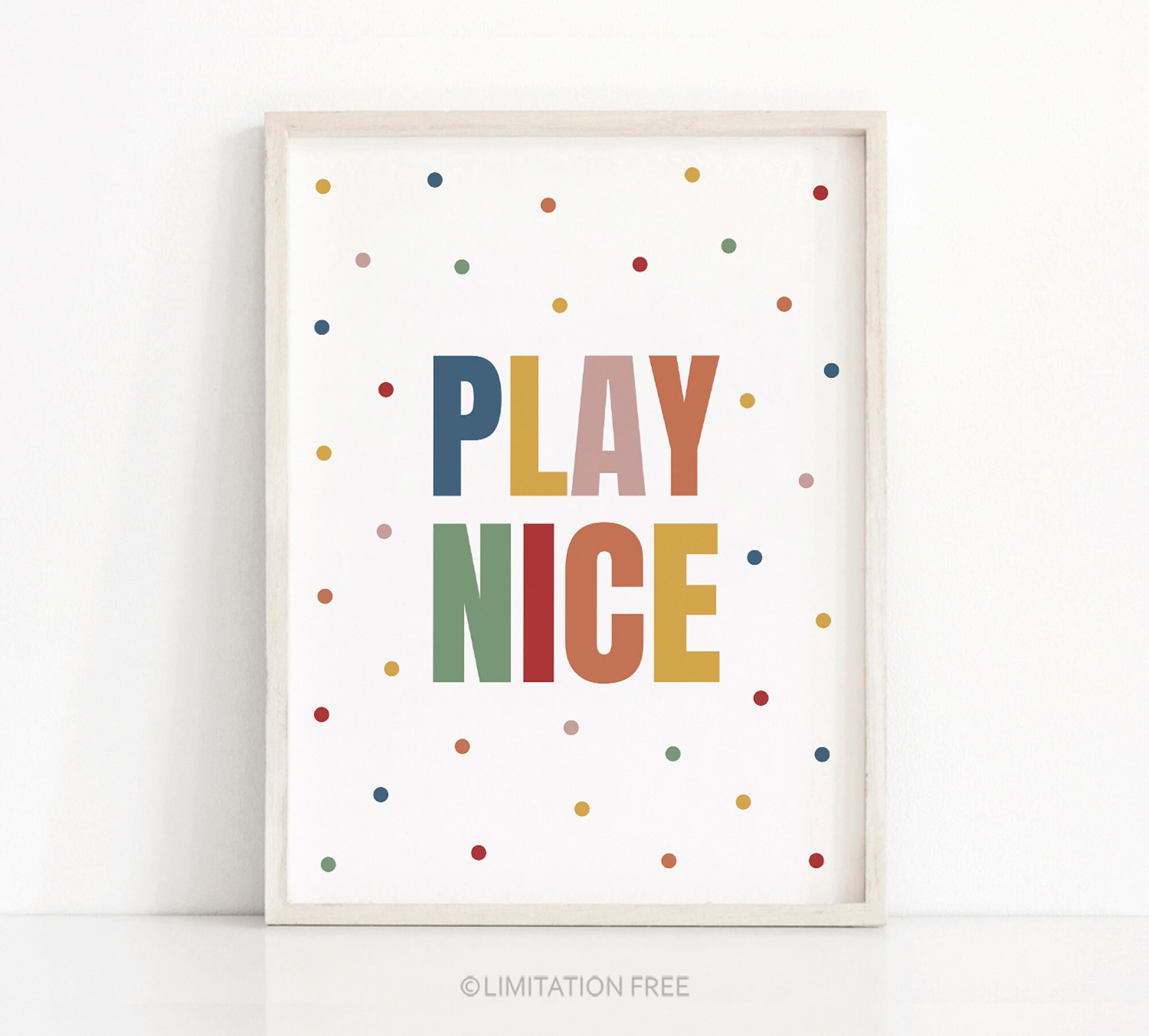 Play Nice Kids Print Download Printable Nursery Art Kids | Etsy