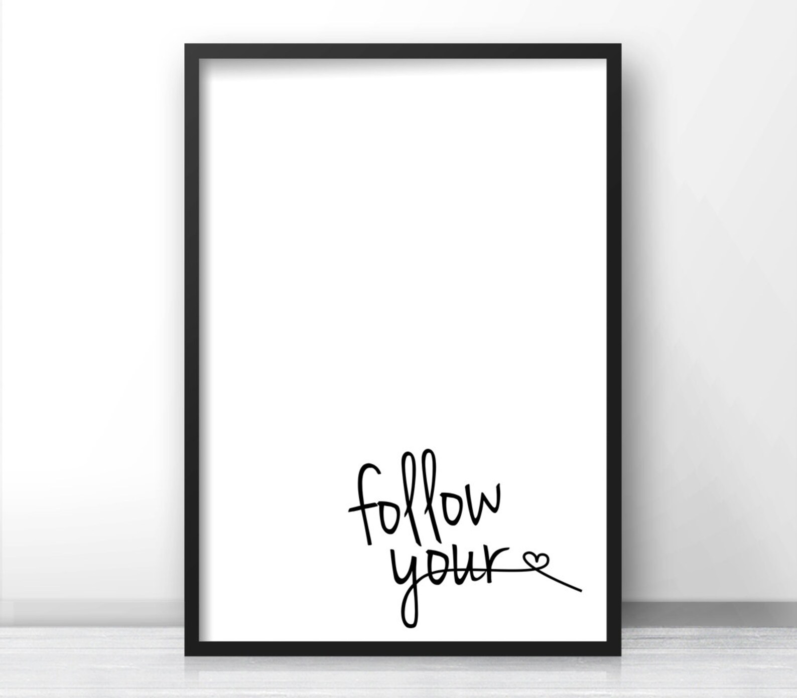 Typography Print Inspirational Quote Black and White Wall | Etsy