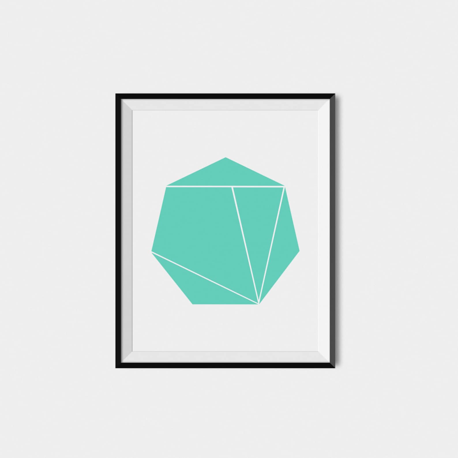 Mint Green Wall Art Print, Instant Digital Download Art, Geometric Art ...