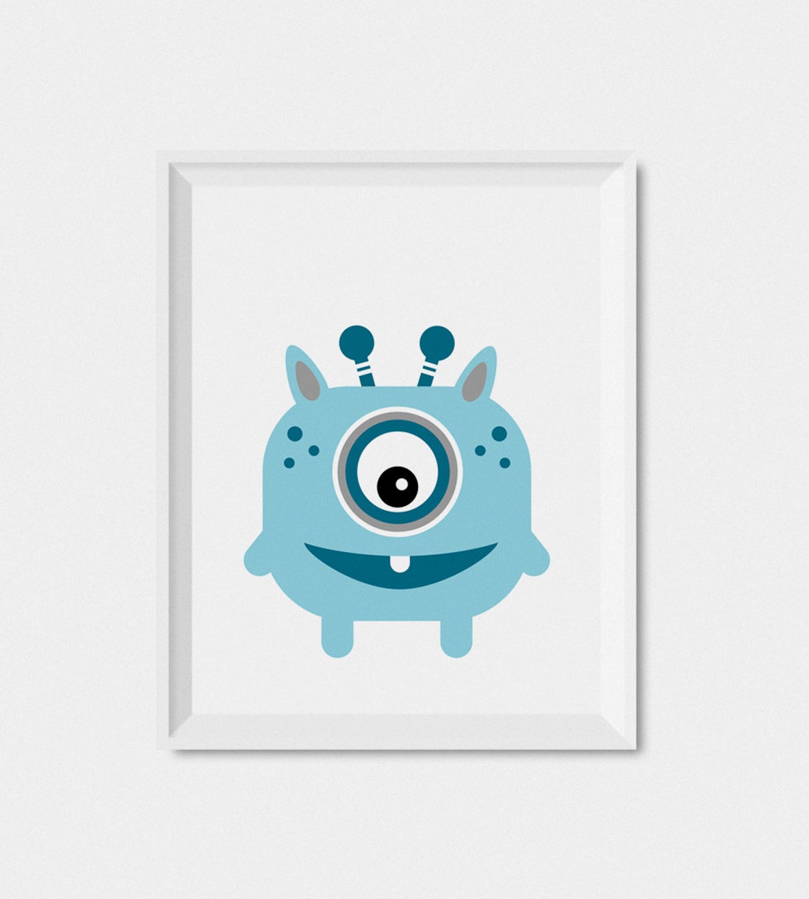 Monster Nursery Print Kids Art Print Blue Nursery Decor | Etsy
