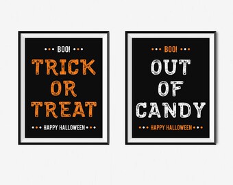 Boo We Are Out of Candy Happy Halloween Printable Wall Art - Etsy