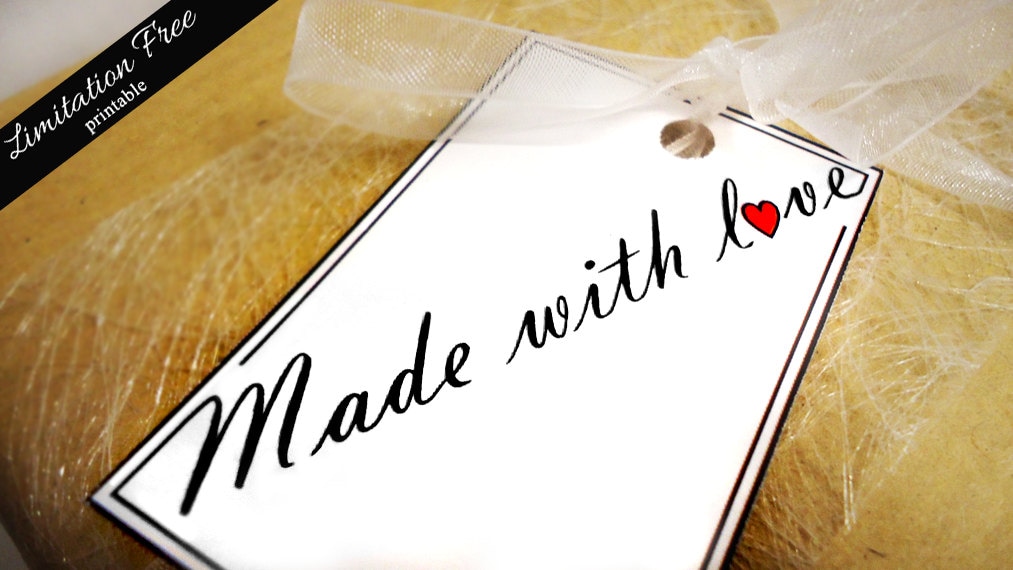 Made With Love Tags Printable Gift Tags Instant Download | Etsy