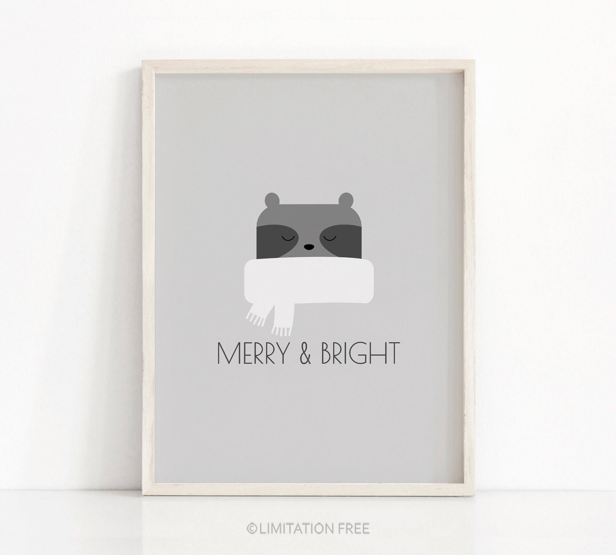 Printable Christmas Wall Art Merry and Bright Christmas | Etsy