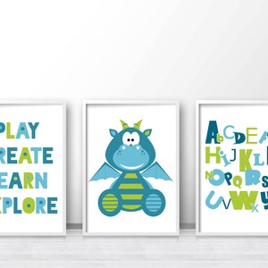 Printable Kids Wall Art, Playroom Wall Art Prints, Alphabet Print, Boys ...