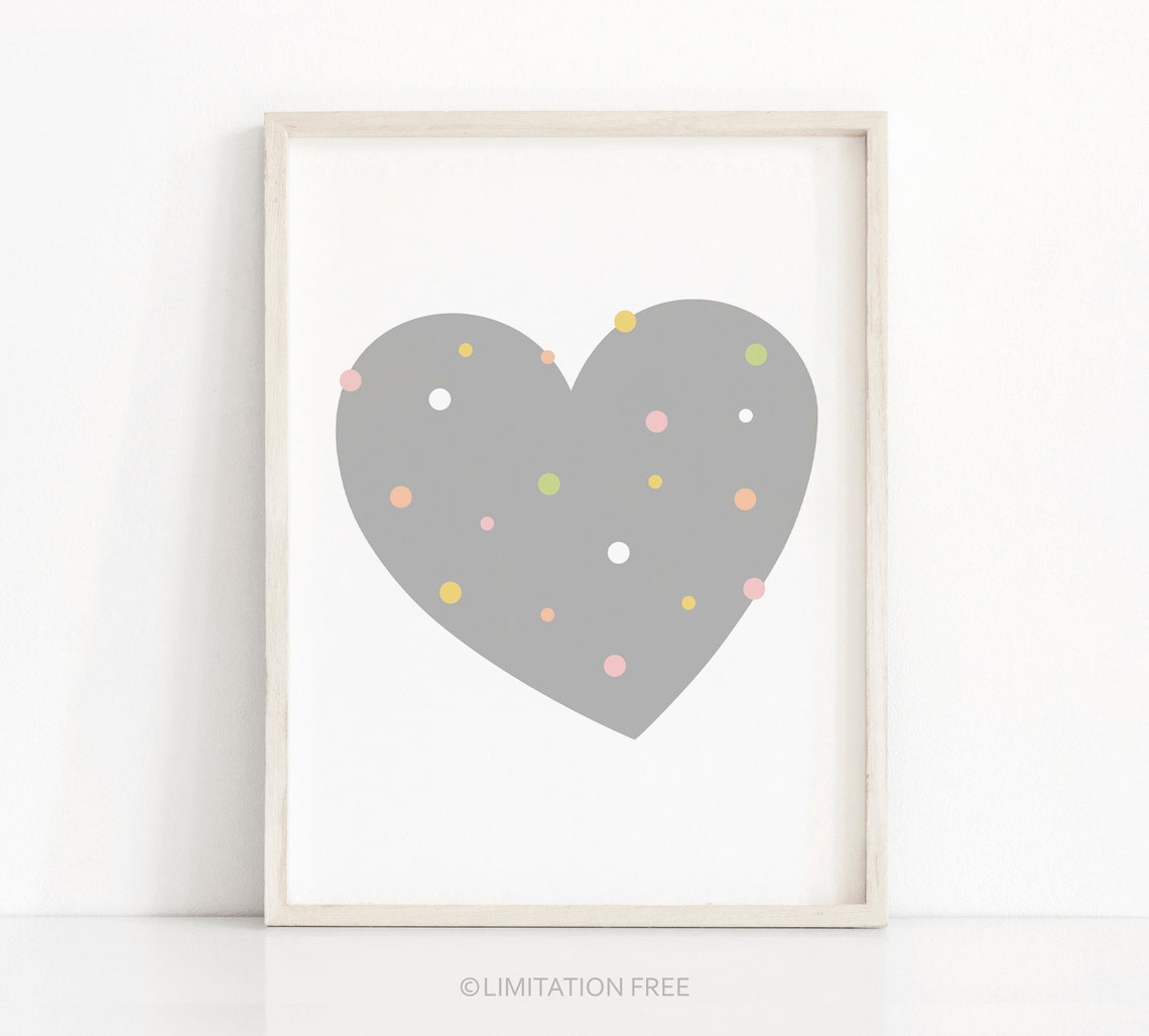 Nursery Wall Art Printable Nursery Heart Print Nursery | Etsy