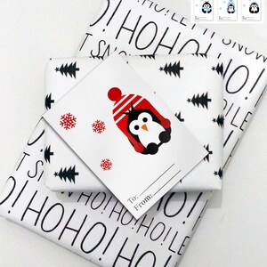 Penguins Printable Christmas Tags, Instant Download Christmas Gift Tags ...