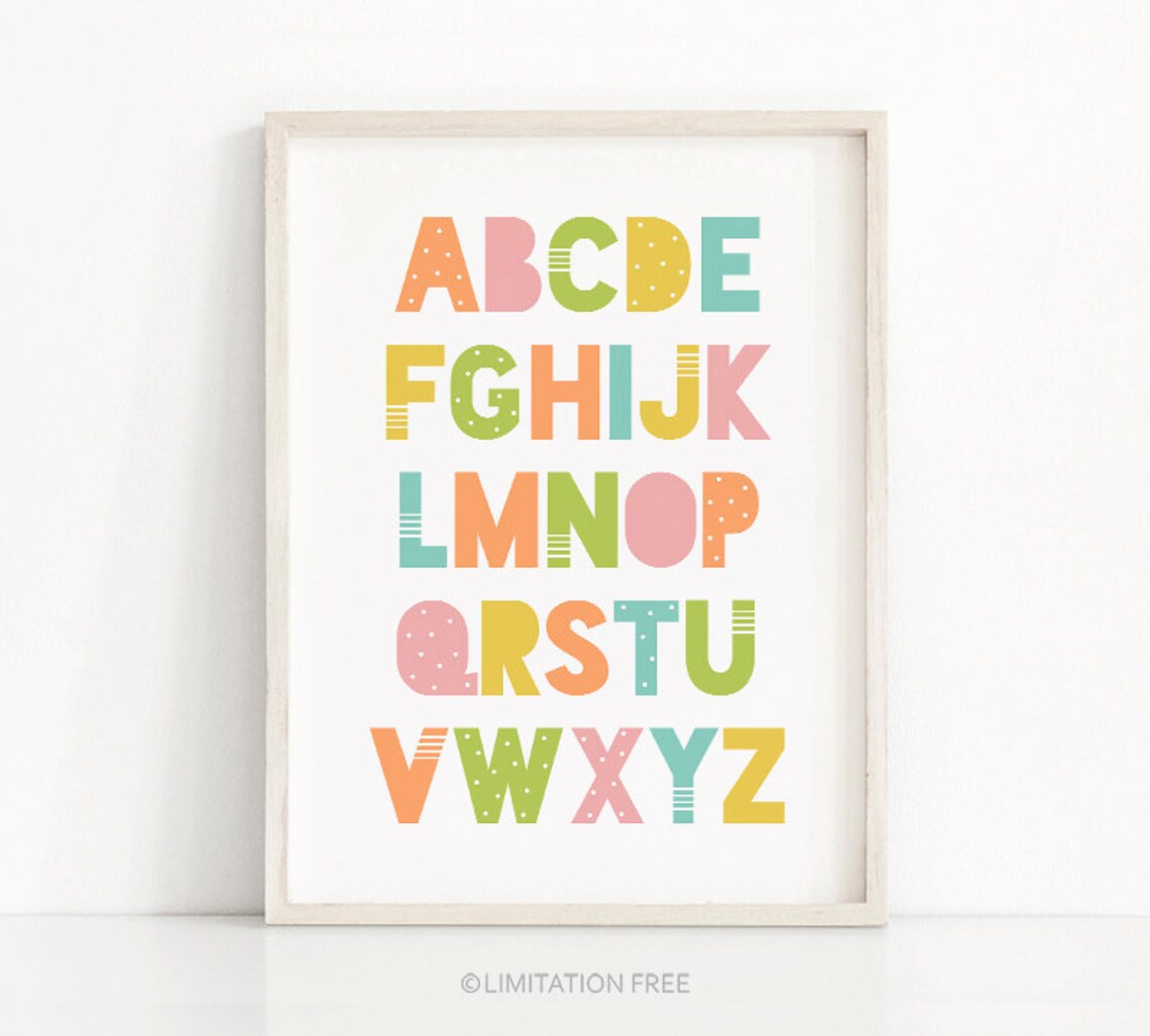 ABC Kids Art Print Nursery Print Playroom Wall Art Kids - Etsy