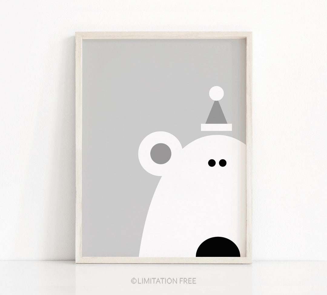 Polar Bear Christmas Print, Printable Christmas Decor, Instant Download ...