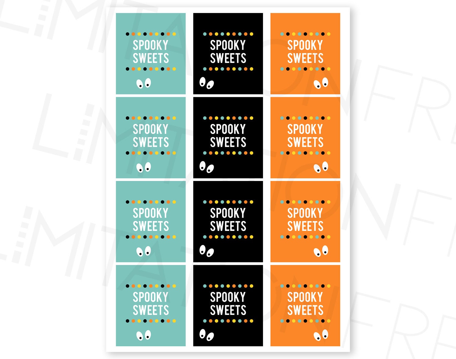 Printable Halloween Tags Spooky Sweets Halloween Gift Tags | Etsy