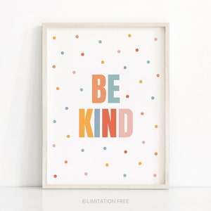Be Kind Printable, Kids Wall Art, Nursery Prints, Playroom Decor, Kids ...