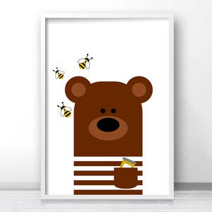 Bear Nursery Art, Animal Nursery Print, Kids Wall Art, Printable ...