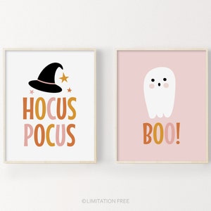 Cute Halloween Print, Halloween Printable, Cute Ghost Wall Art, Girls ...
