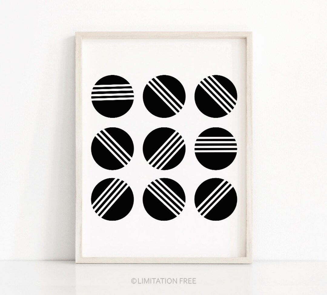 Instant Download Printable Art, Abstract Print, Black and White Wall ...