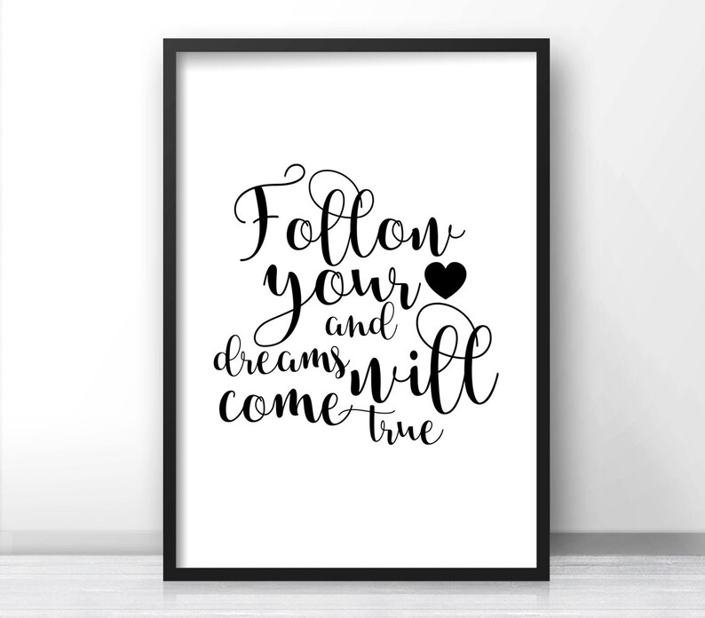 Digital Download Art, Quote Print, Printable Typography Wall Art, Black ...