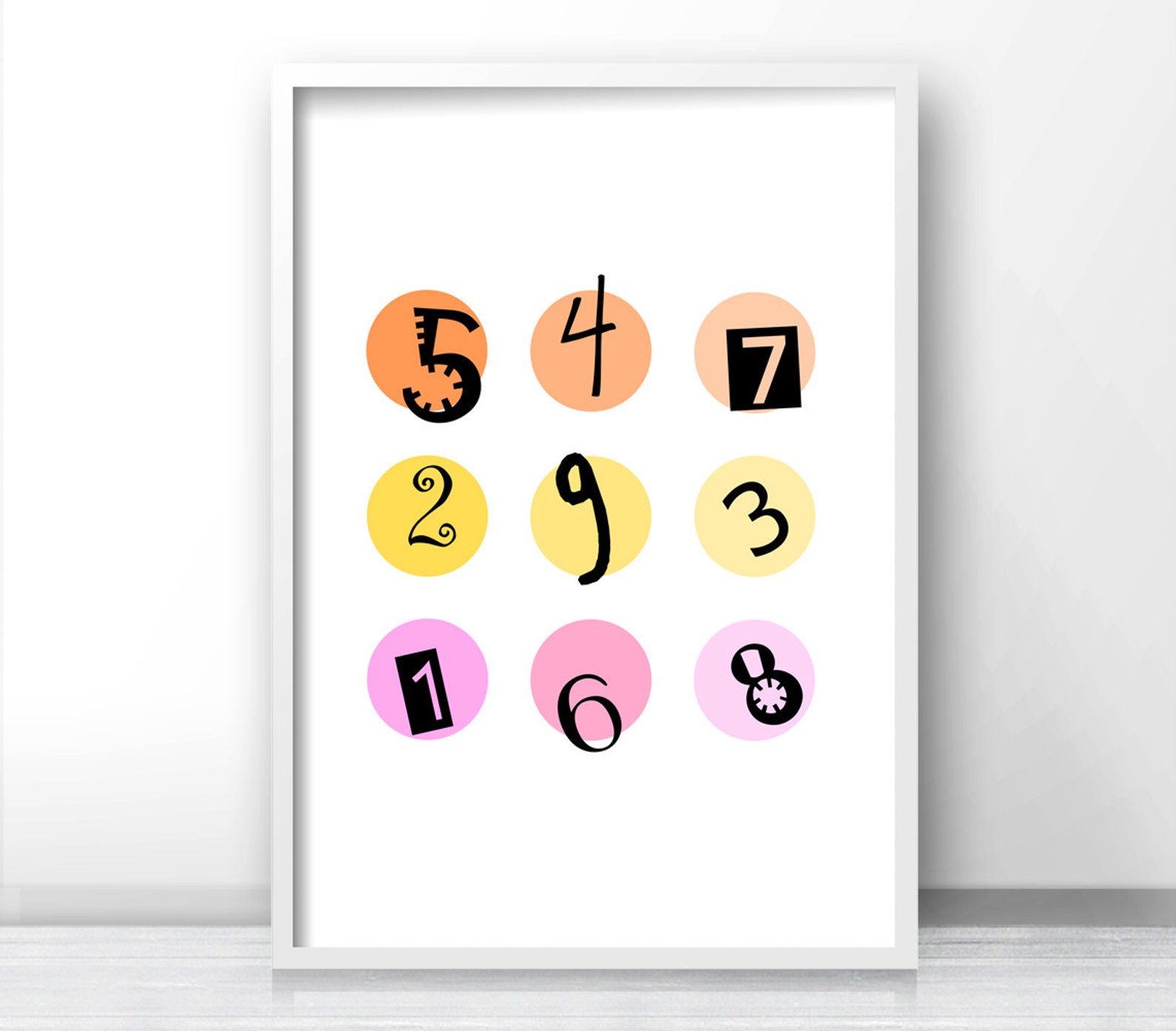 Kids Wall Art Print Nursery Numbers Art Kids Room Decor - Etsy