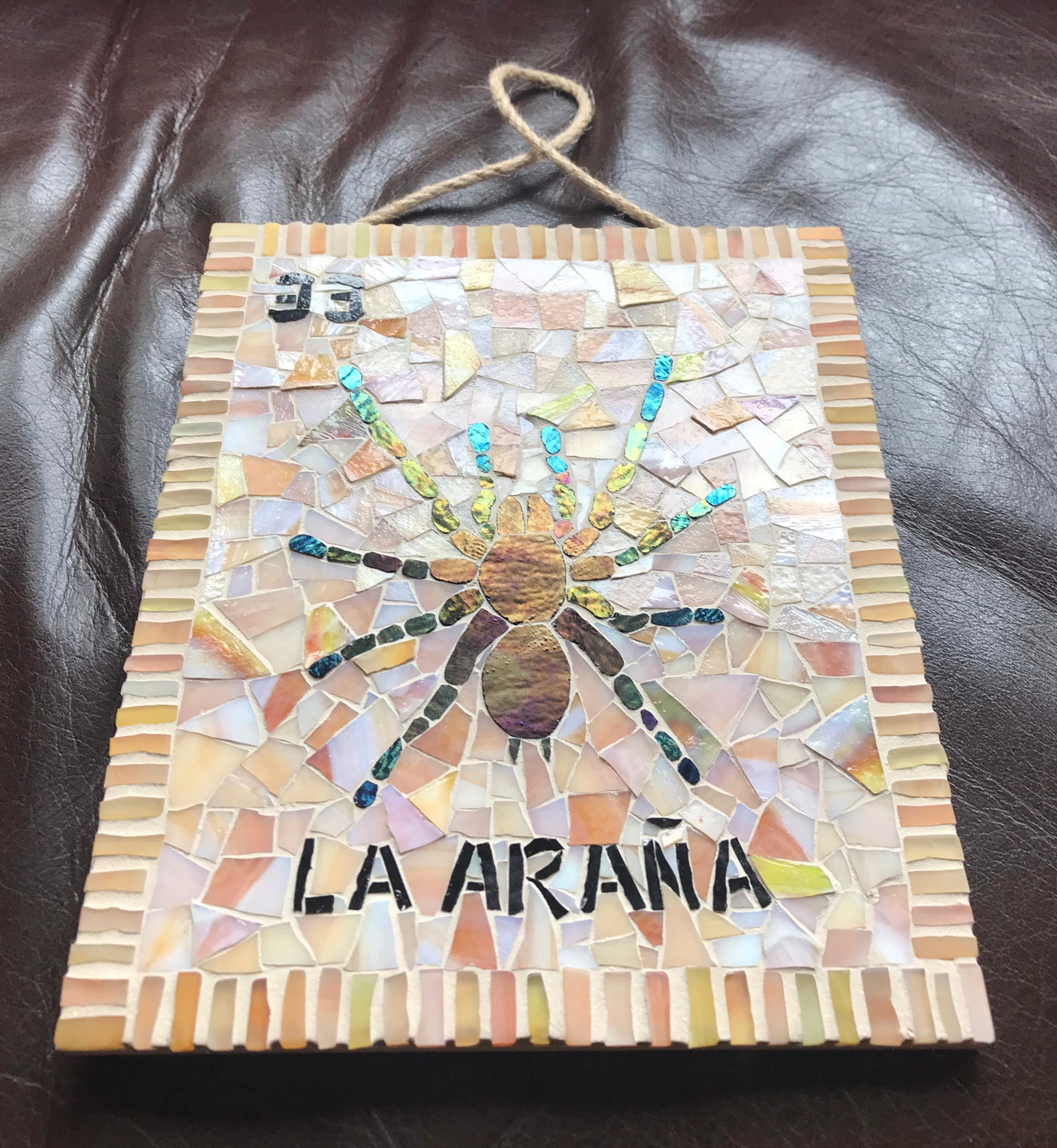 La Araña Mosaic Wall Art: Mexican Loteria Spider Plaque - Etsy