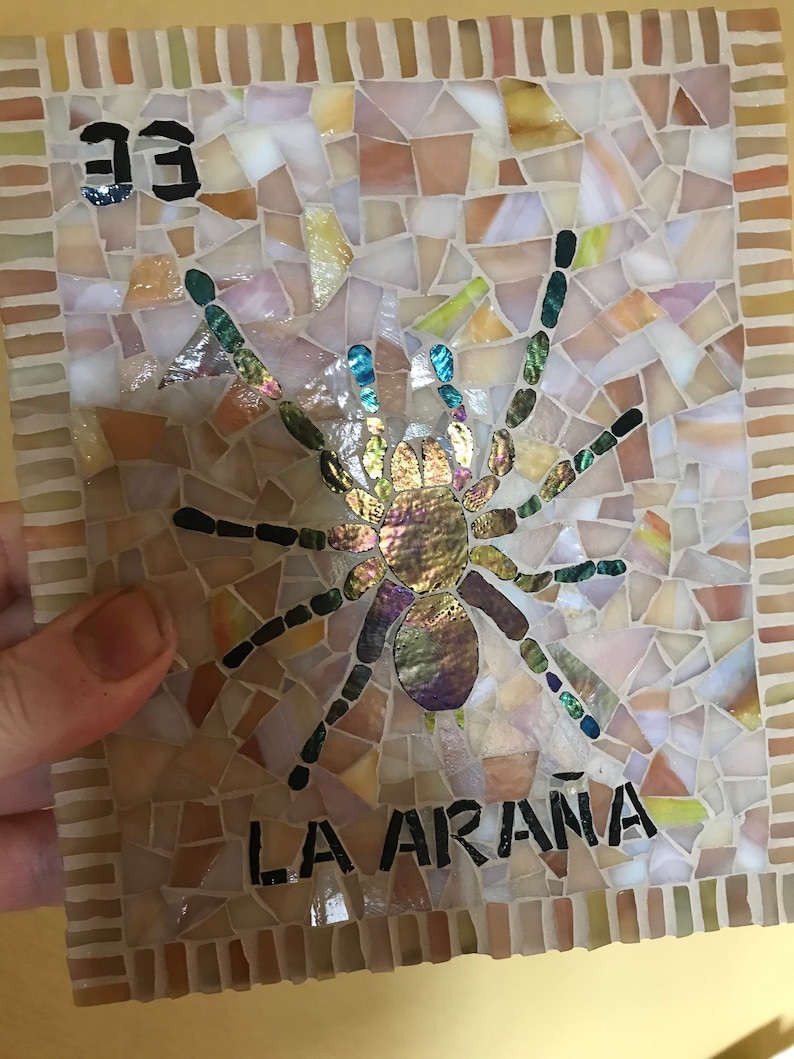 La Araña Mosaic Wall Art: Mexican Loteria Spider Plaque - Etsy