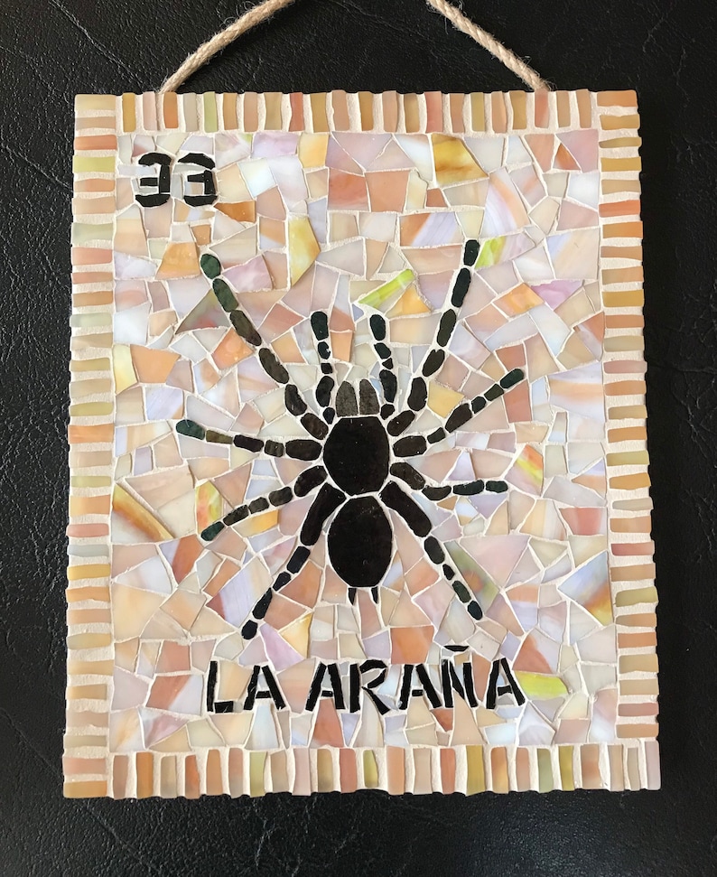 La Araña Mosaic Wall Art: Mexican Loteria Spider Plaque - Etsy