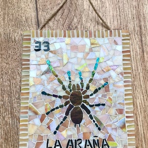 La Araña Mosaic Wall Art: Mexican Loteria Spider Plaque - Etsy