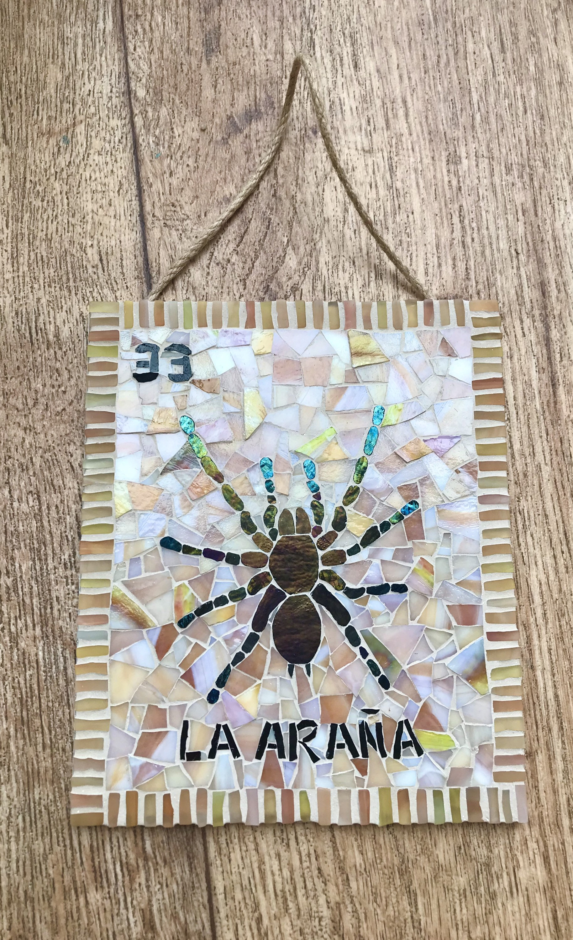 La Araña Mosaic Wall Art: Mexican Loteria Spider Plaque - Etsy