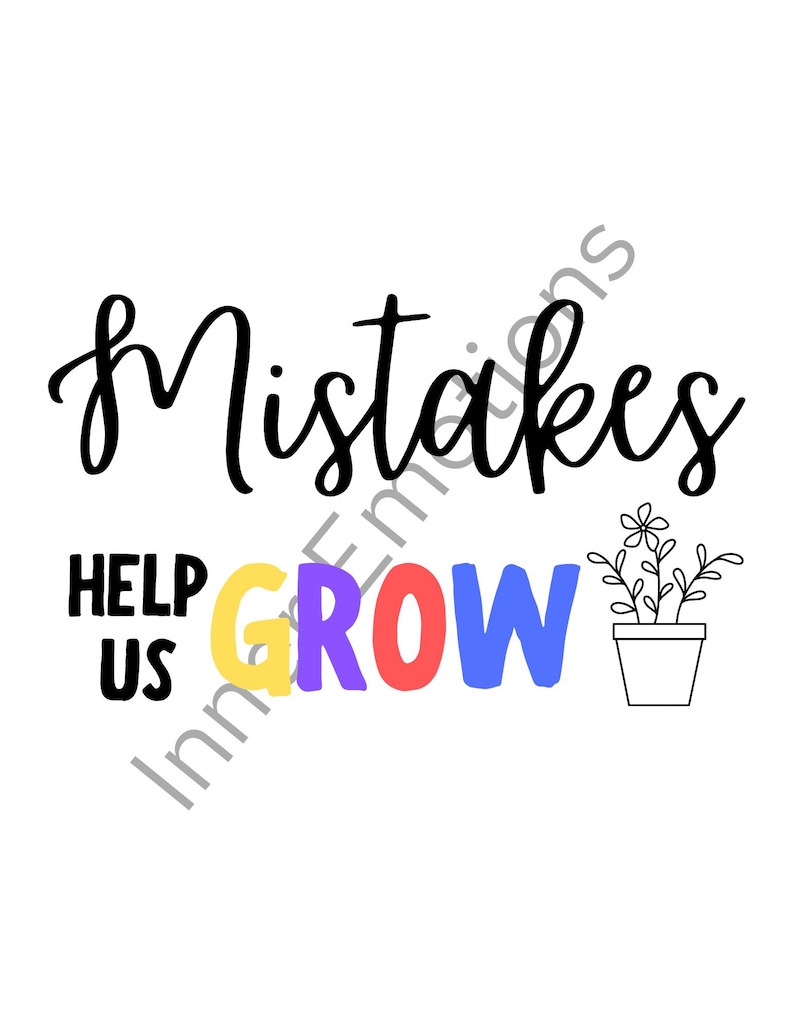 Mistakes Help Us Grow SVG & PDF - Etsy