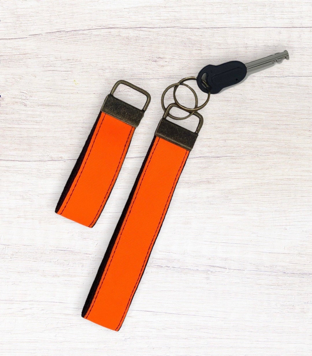 Bright Orange Finger Keychain /hot Orange Ribbon Short Lanyard - Etsy