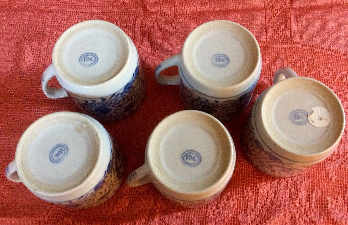 Set of 5 Covered Tea Cups - Etsy